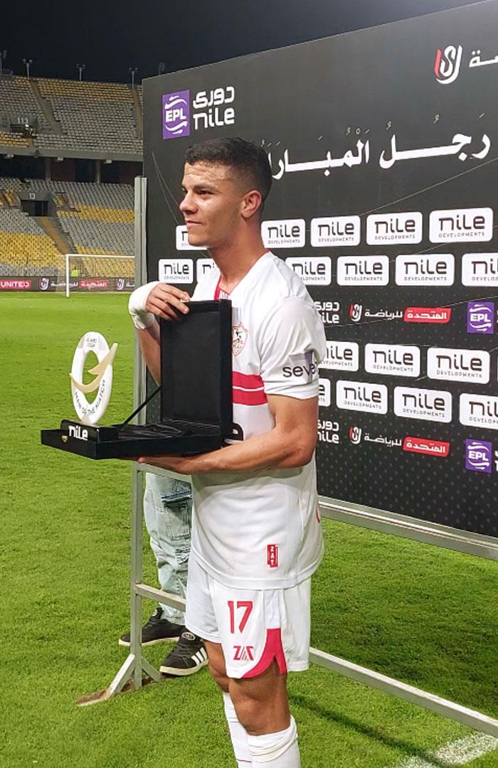 محمد شحاتة يتوج بجائزة رجل مباراة الزمالك وحرس الحدود - ريلز بطولات